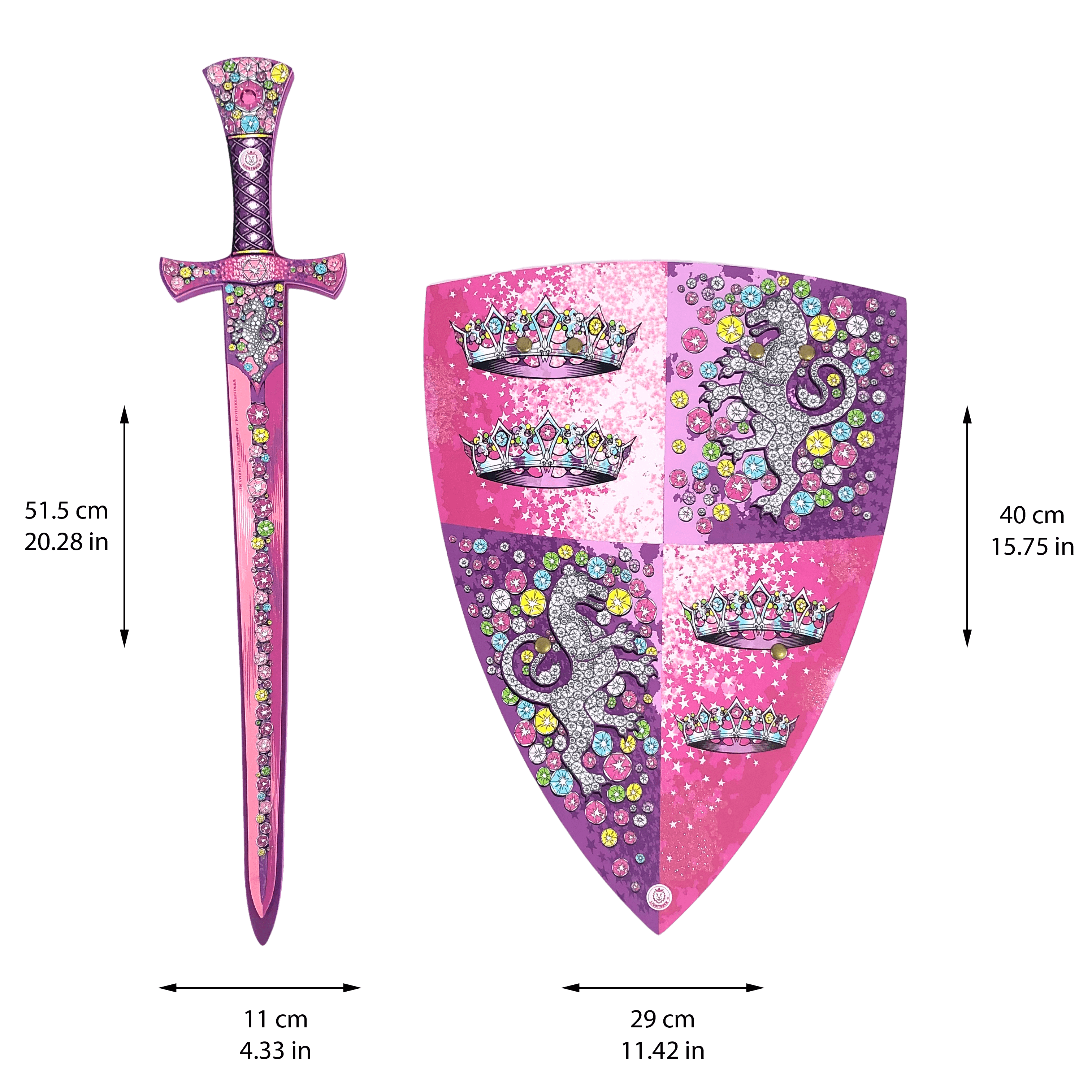 Crystal Princess Set - Sword and shield with beautiful crystal details ...